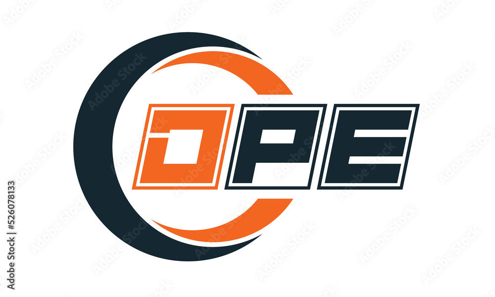 DPE three-letter circle logo design. custom font logo vector template ...