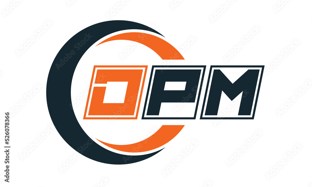 DPM three-letter circle logo design. custom font logo vector template ...