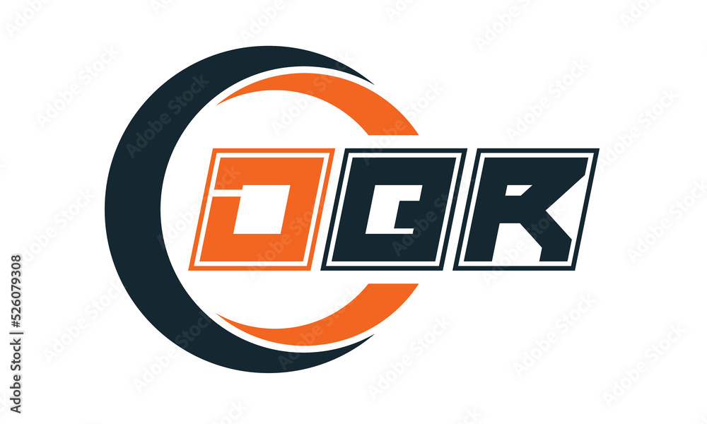 DQR three-letter circle logo design. custom font logo vector template ...