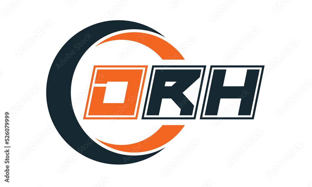 DRH three-letter circle logo design. custom font logo vector template ...