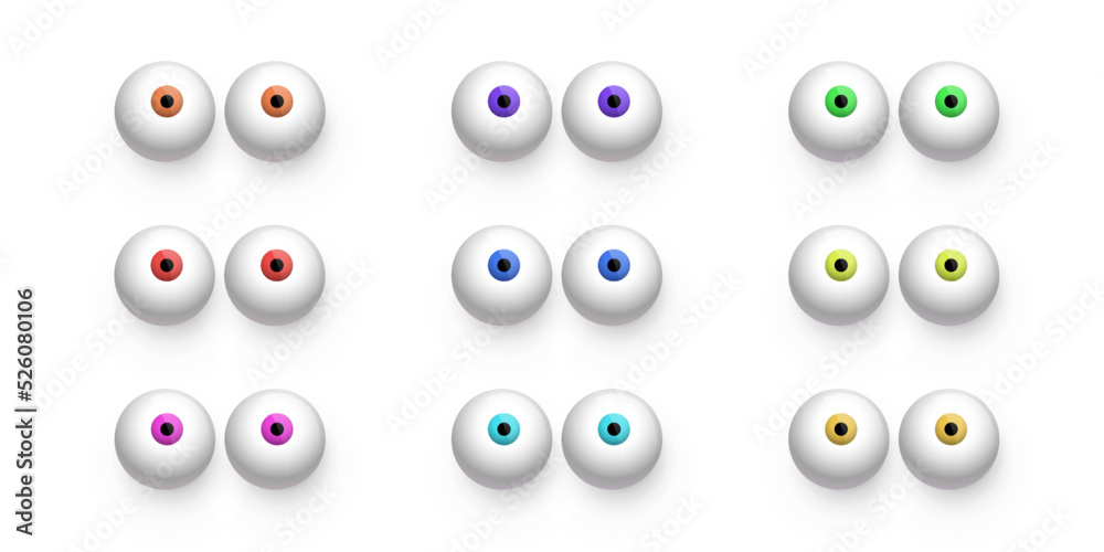 Googly eyes set, 3d crazy dolls eyeballs collection with pupils of ...