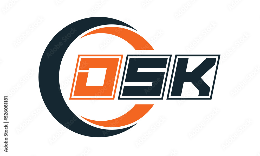 DSK three-letter circle logo design. custom font logo vector template ...