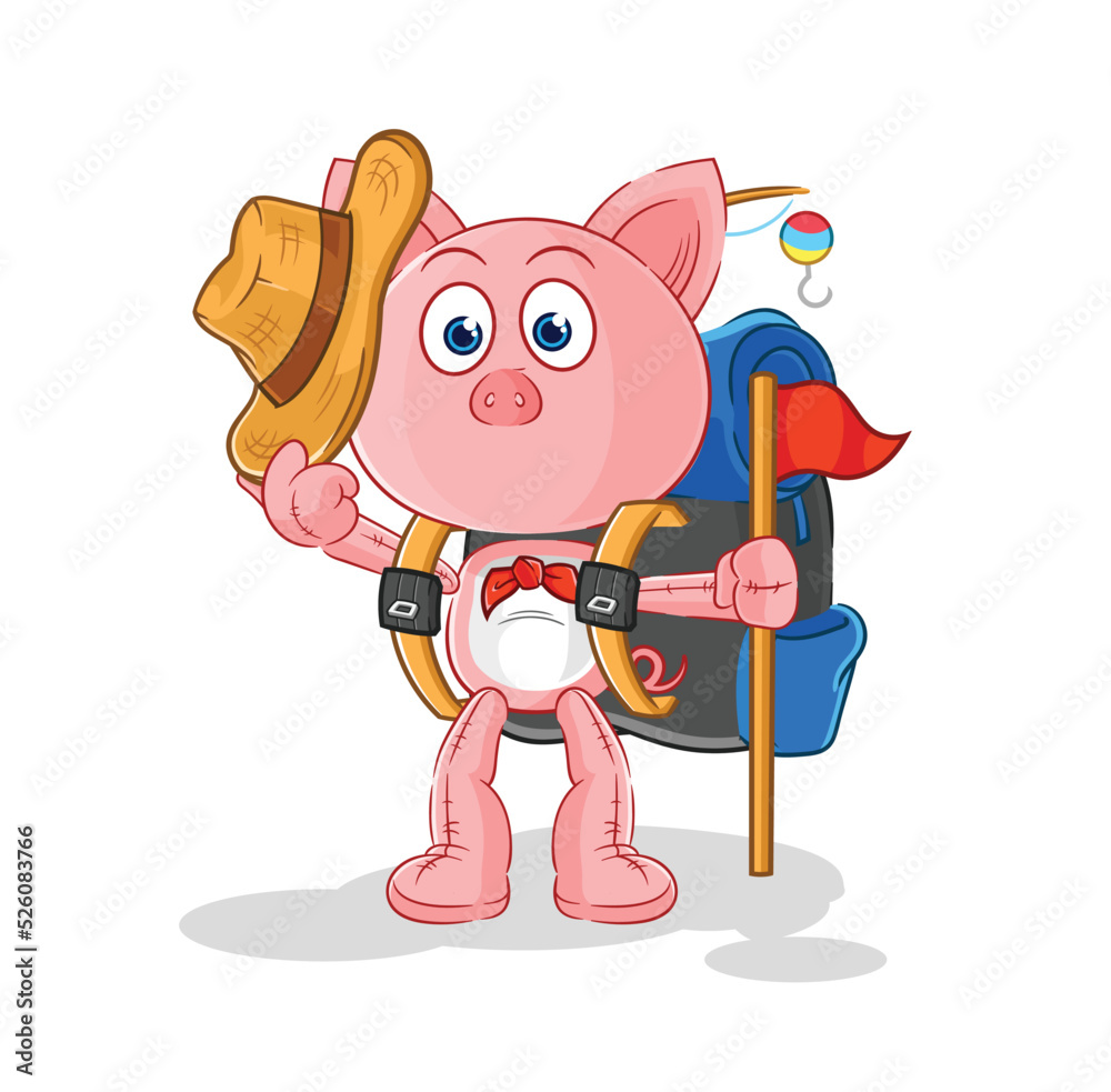 pig scout vector. cartoon character Stock Vector | Adobe Stock