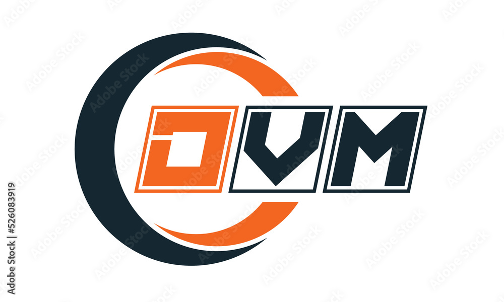DVM three-letter circle logo design. custom font logo vector template ...