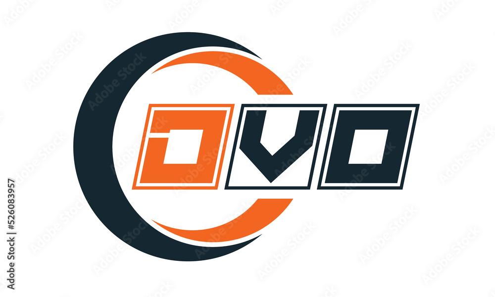 Vetor de DVO three-letter circle logo design. custom font logo vector ...