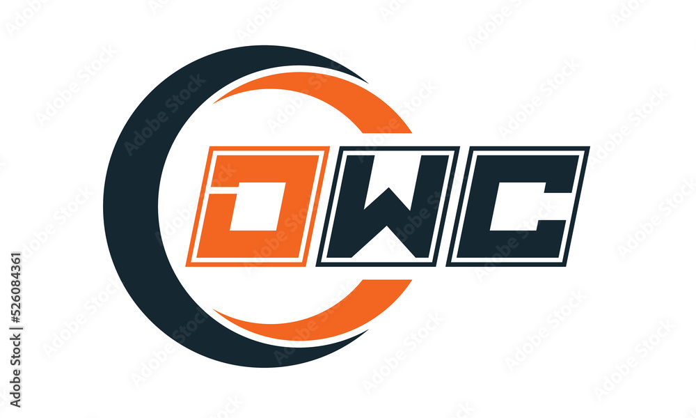 DWC three-letter circle logo design. custom font logo vector template ...