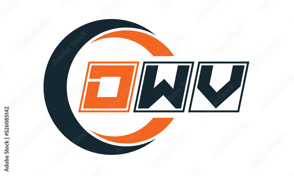 DWV three-letter circle logo design. custom font logo vector template ...