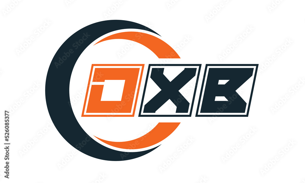 DXB three-letter circle logo design. custom font logo vector template ...