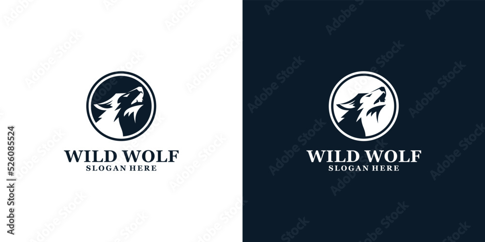 wild wolf logo design template Stock Vector | Adobe Stock