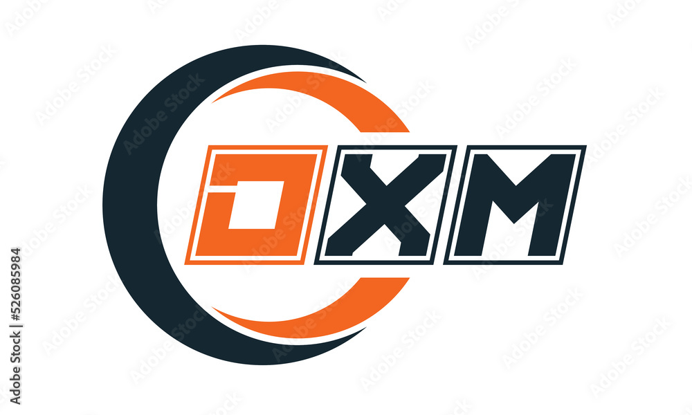 Vetor de DXM three-letter circle logo design. custom font logo vector ...