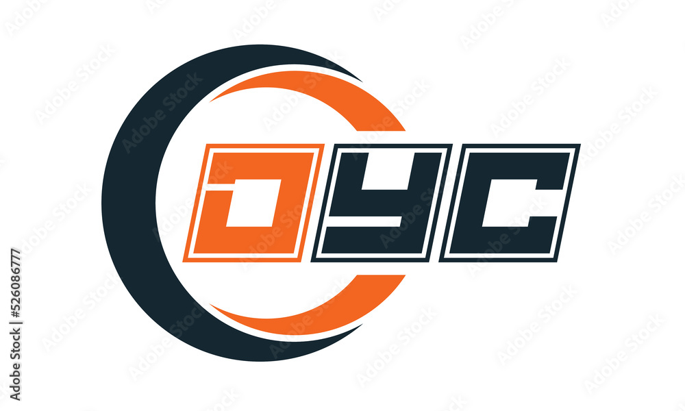 Vetor de DYC three-letter circle logo design. custom font logo vector ...