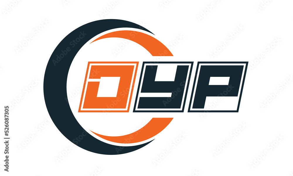 DYP three-letter circle logo design. custom font logo vector template ...
