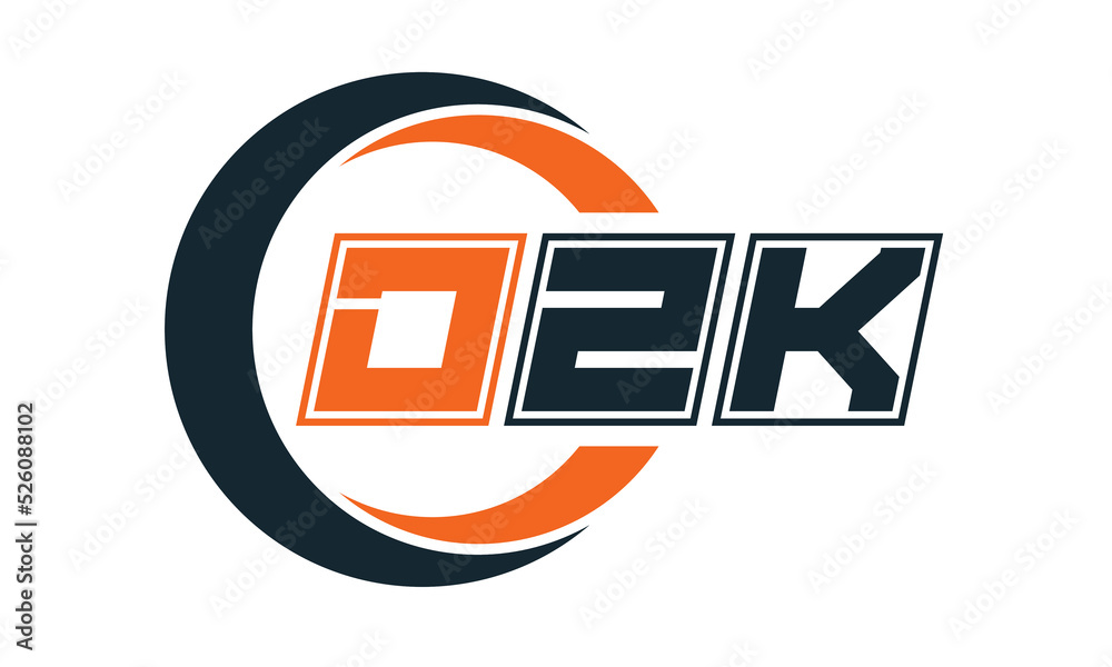 DZK three-letter circle logo design. custom font logo vector template ...