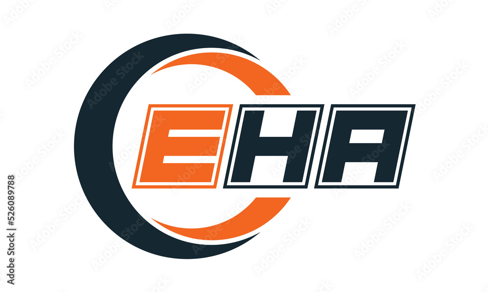 EHA three-letter circle logo design. custom font logo vector template ...