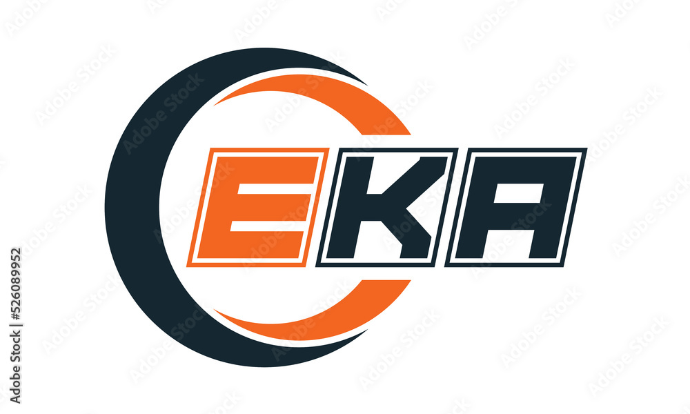 EKA three-letter circle logo design. custom font logo vector template ...
