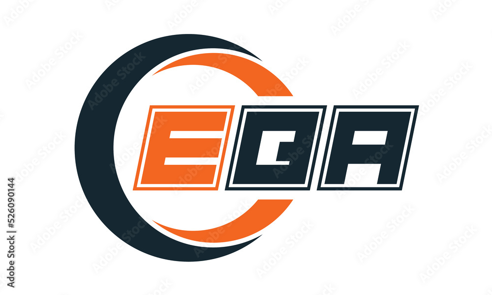 EQA three-letter circle logo design. custom font logo vector template ...