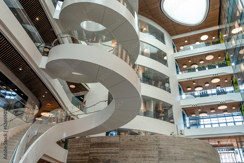 Boston, Massachusetts, USA. 21-09-2021. Impressive spiral staircase in ...