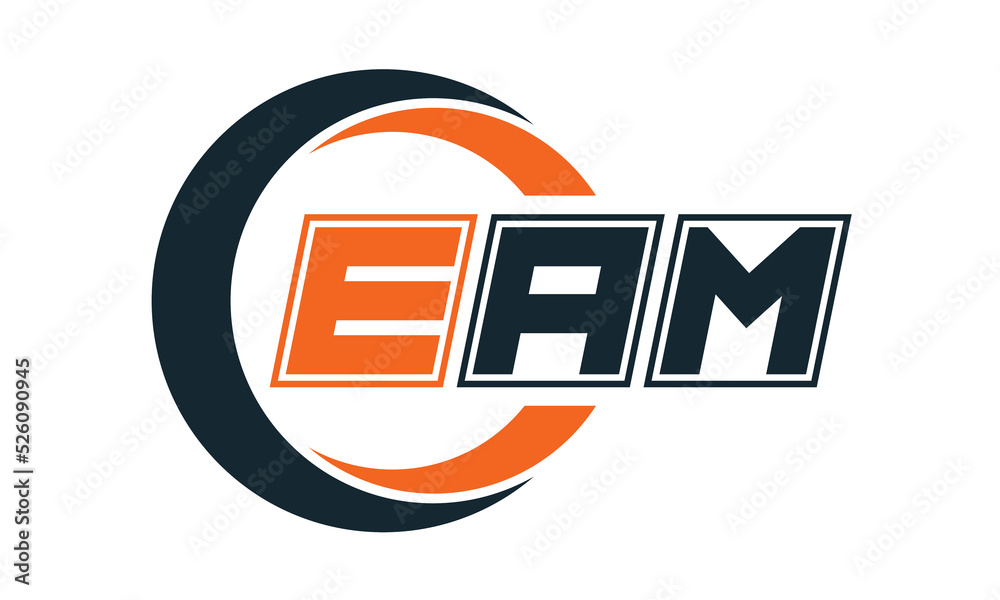 EAM three-letter circle logo design. custom font logo vector template ...