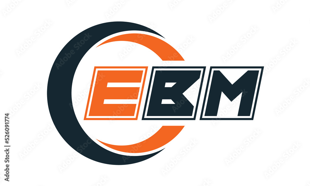 EBM three-letter circle logo design. custom font logo vector template ...