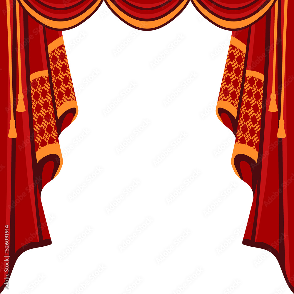 red curtain with curtains Stock Illustration | Adobe Stock