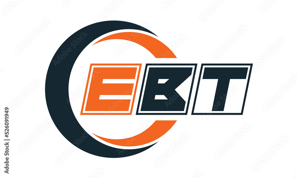 EBT three-letter circle logo design. custom font logo vector template ...