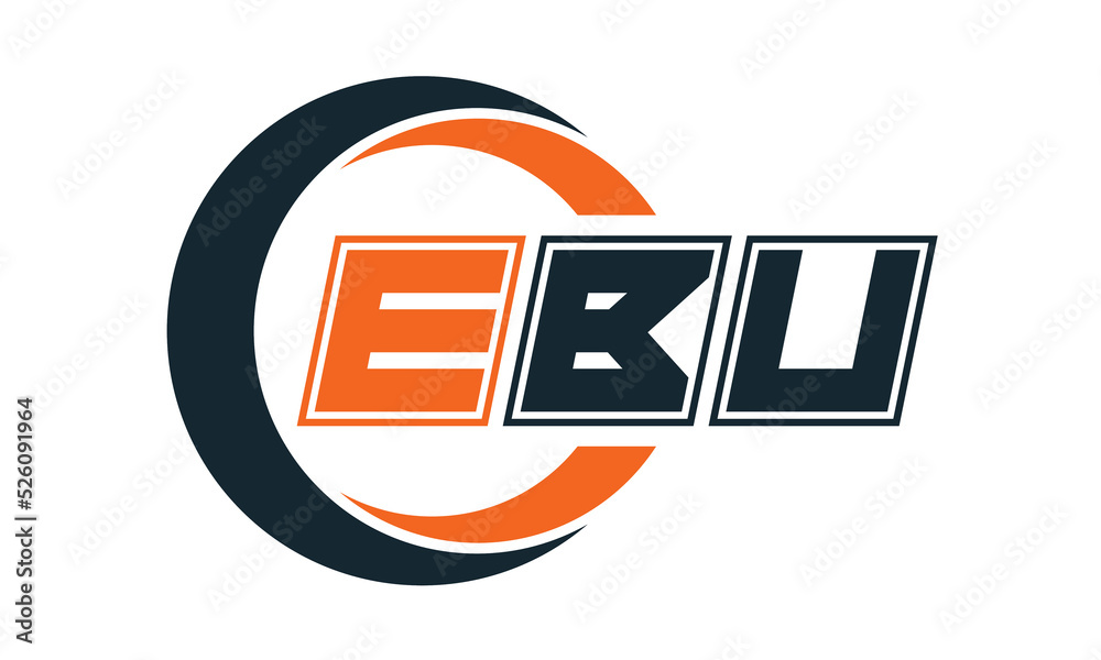 EBU three-letter circle logo design. custom font logo vector template ...