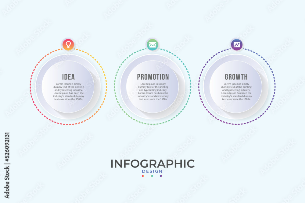3 step modern design template for infographics Stock Vector | Adobe Stock