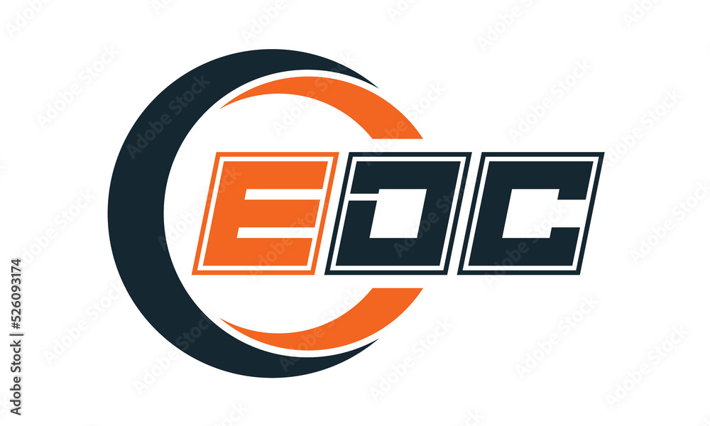 EDC three-letter circle logo design. custom font logo vector template ...
