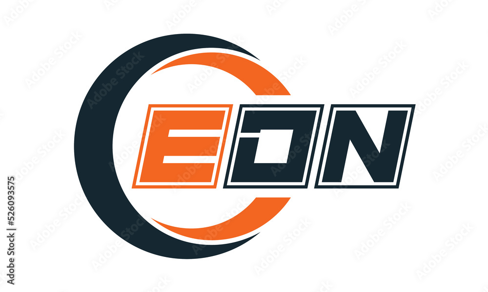 EDN three-letter circle logo design. custom font logo vector template ...