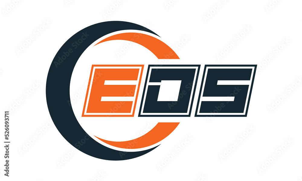 EDS three-letter circle logo design. custom font logo vector template ...
