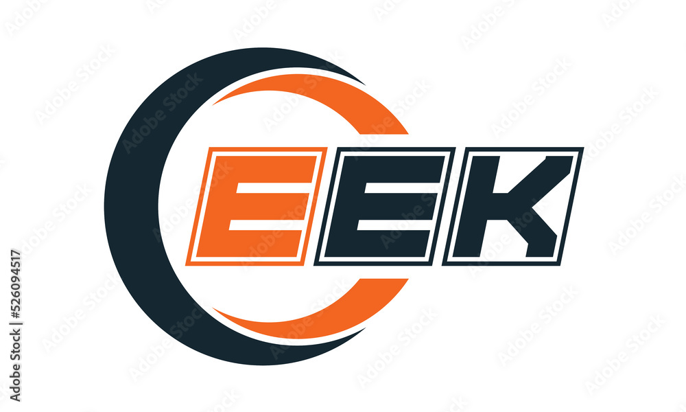 Vecteur Stock EEK three-letter circle logo design. custom font logo ...