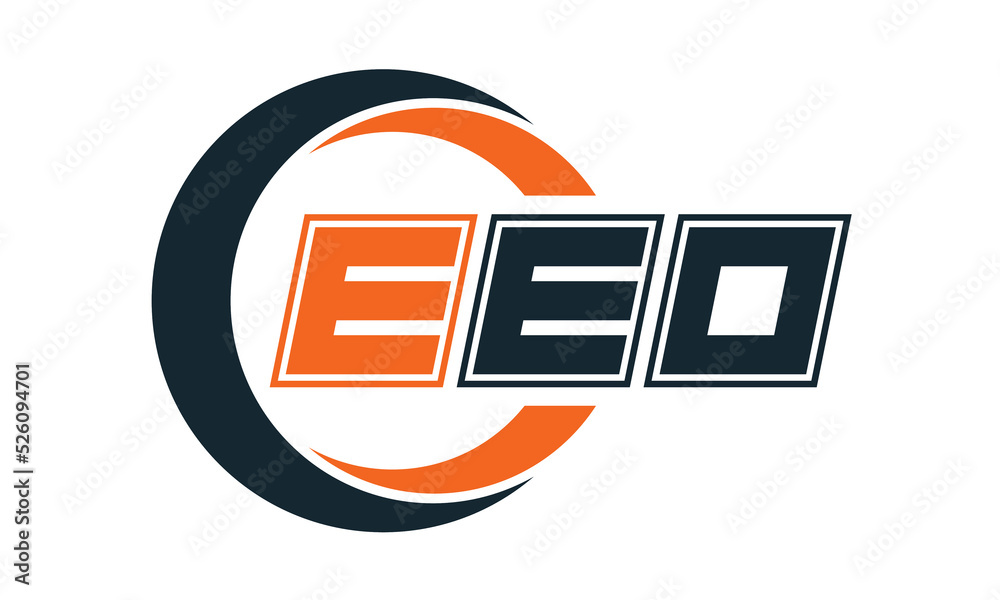 EEO three-letter circle logo design. custom font logo vector template ...