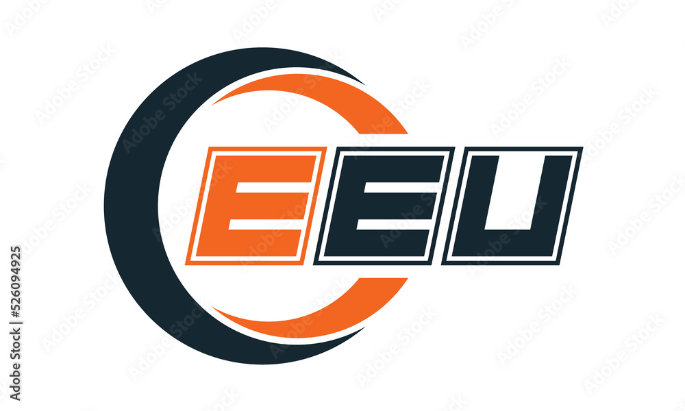 EEU three-letter circle logo design. custom font logo vector template ...
