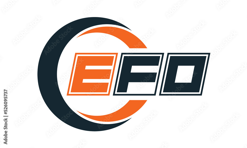 EFO three-letter circle logo design. custom font logo vector template ...