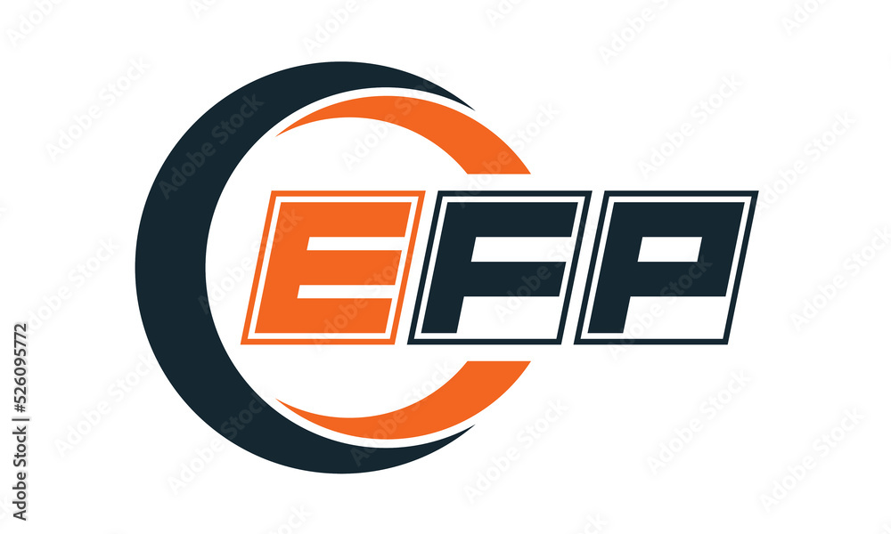 Vetor de EFP three-letter circle logo design. custom font logo vector ...
