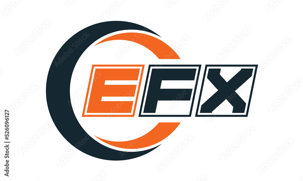EFX three-letter circle logo design. custom font logo vector template ...