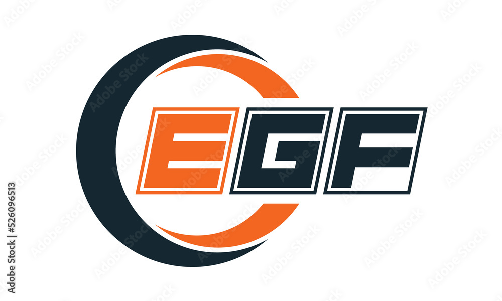 EGF three-letter circle logo design. custom font logo vector template | abstract logo | word ...