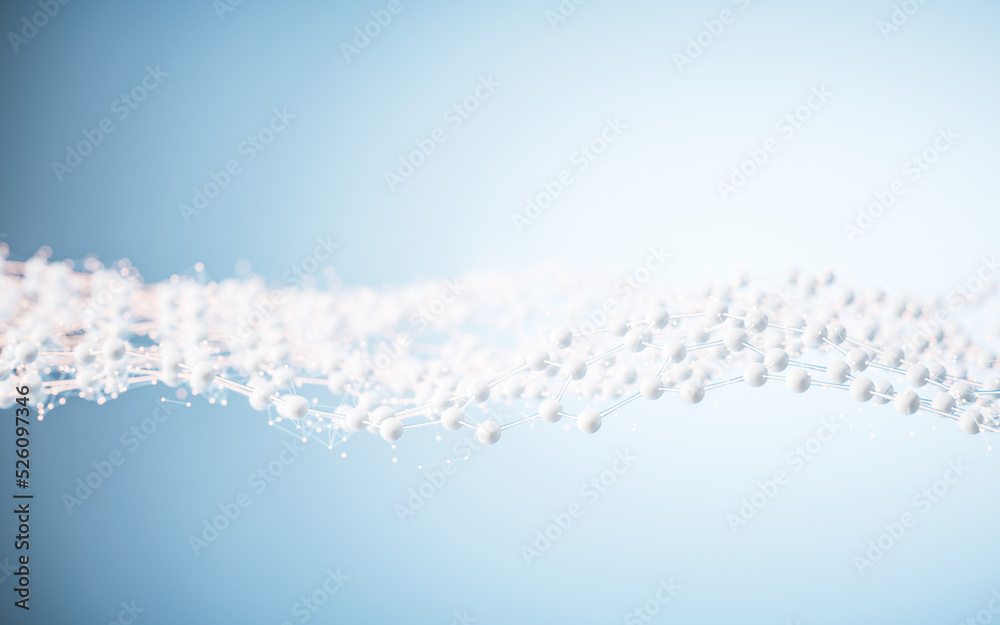 Molecule structure with hexagonal shape, 3d rendering. Stock Illustration | Adobe Stock