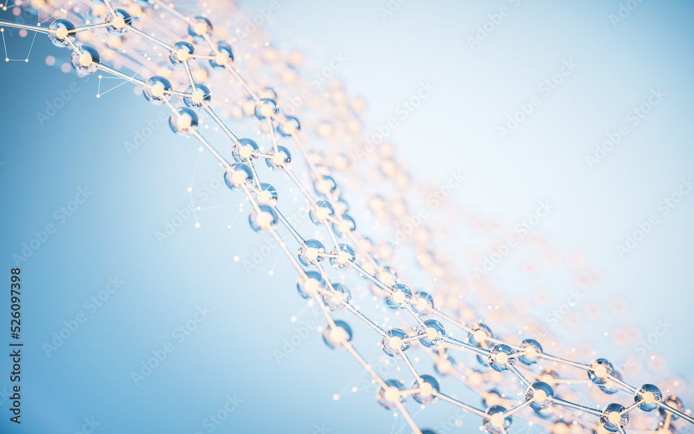 Molecule structure with hexagonal shape, 3d rendering. Stock Illustration | Adobe Stock