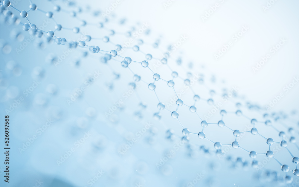 Molecule structure with hexagonal shape, 3d rendering. Stock Illustration | Adobe Stock