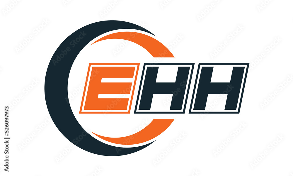 EHH three-letter circle logo design. custom font logo vector template ...