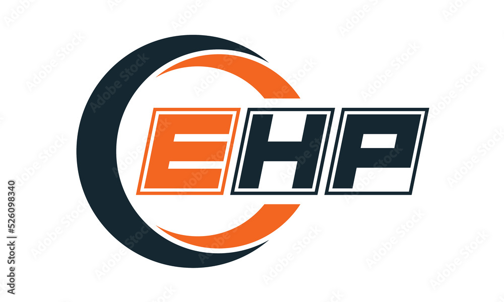 EHP three-letter circle logo design. custom font logo vector template ...