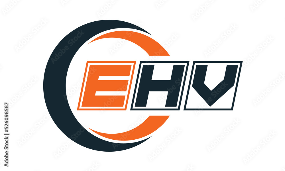 EHV three-letter circle logo design. custom font logo vector template ...