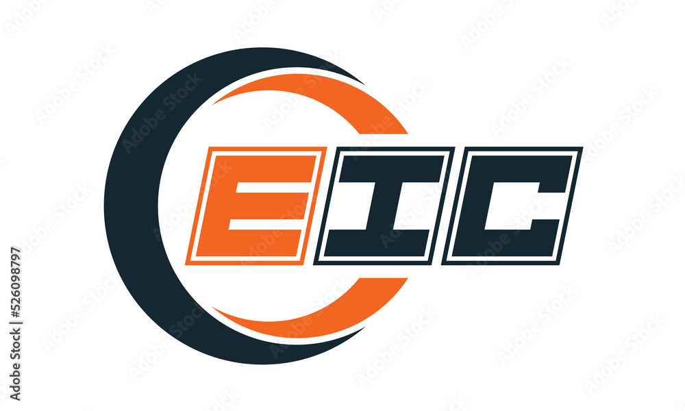 EIC three-letter circle logo design. custom font logo vector template ...