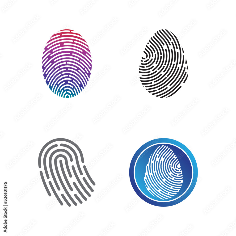 Fingerprint logo vector illustration Stock Vector | Adobe Stock