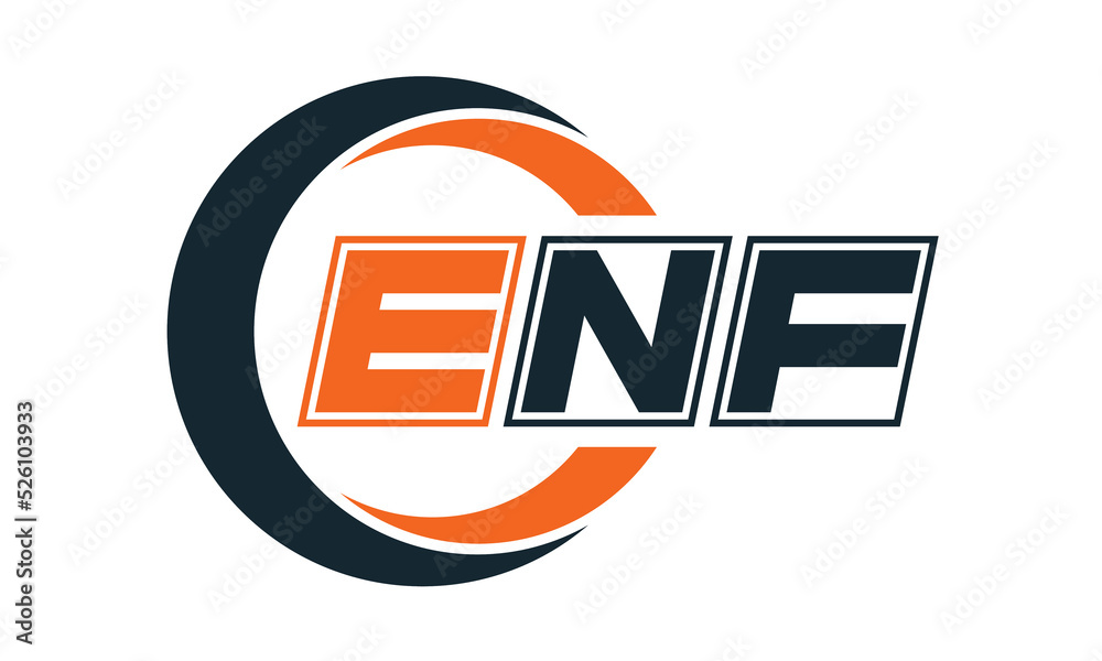 Vetor de ENF three-letter circle logo design. custom font logo vector ...