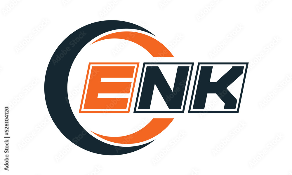 ENK three-letter circle logo design. custom font logo vector template ...