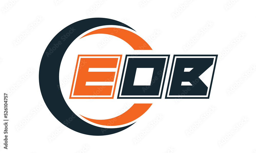 EOB three-letter circle logo design. custom font logo vector template ...