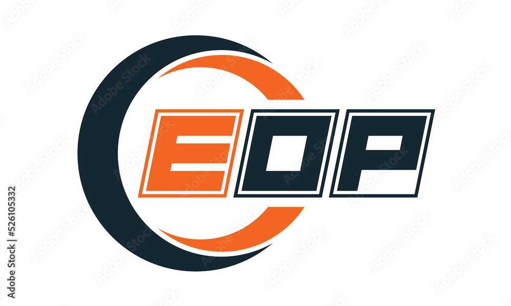 EOP three-letter circle logo design. custom font logo vector template ...