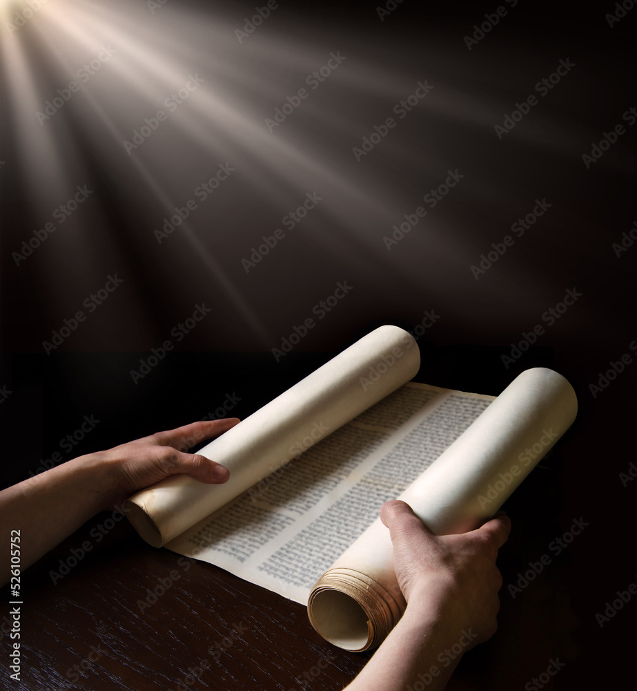 Poster Hands holding an ancient scroll – Wall Art | UkPosters